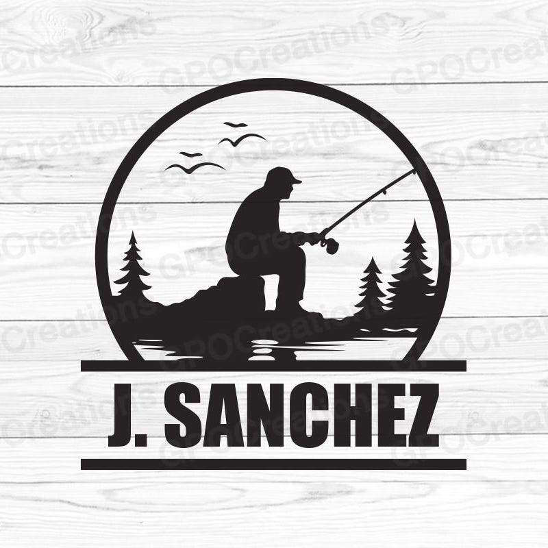 Fishing Monogram - Etsy