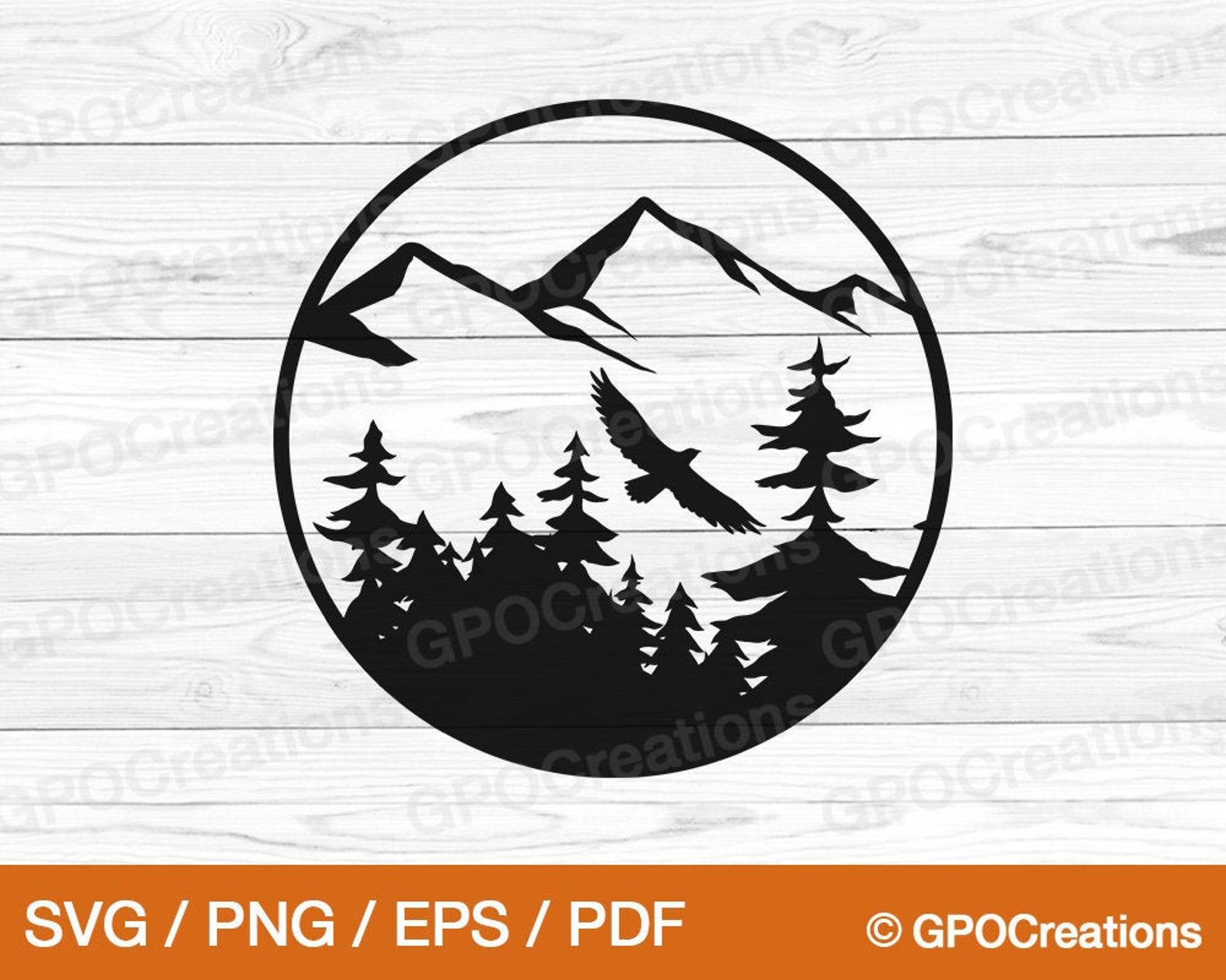 Mountain SVG Mountain Scene SVG SVG Mountain Circle | Etsy