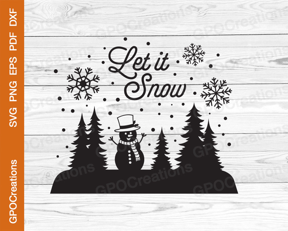 Let It Snow SVG, Snowman SVG, Merry Christmas SVG, Christmas Snowman ...