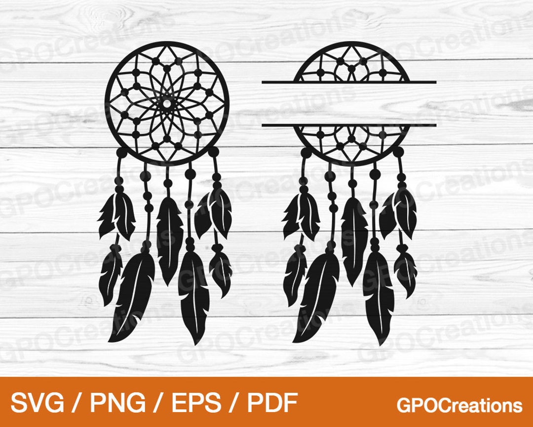 Dreamcatcher SVG Split Monogram Dreamcatcher SVG Feathers - Etsy