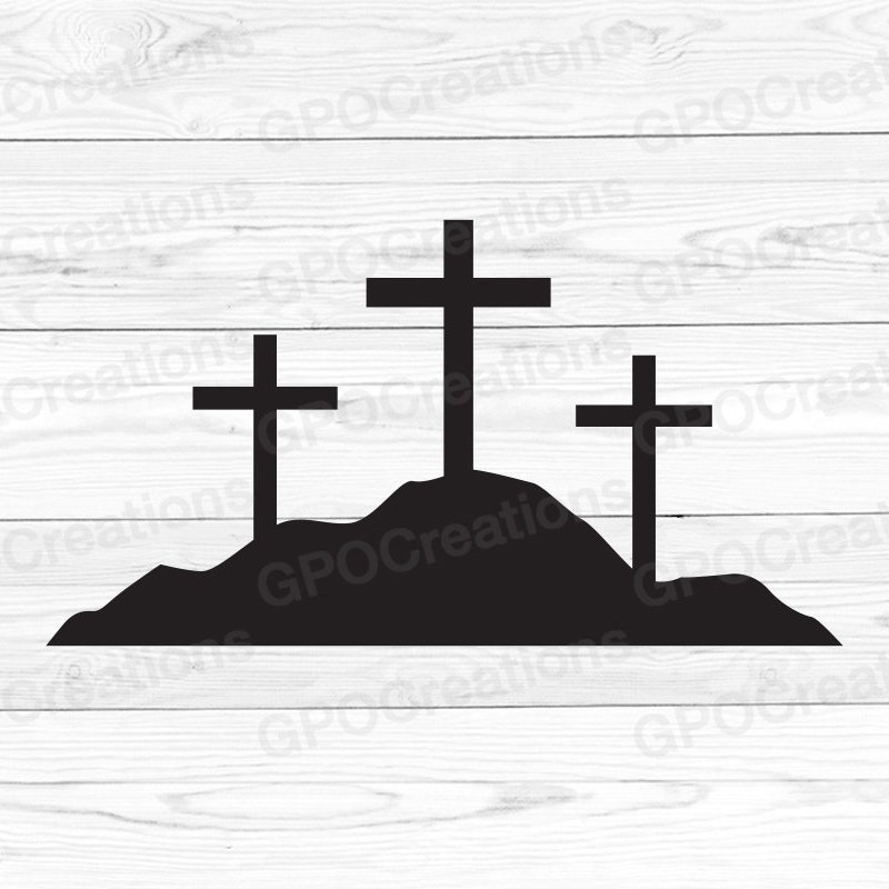 3 Crosses on a Hill Svg - Etsy