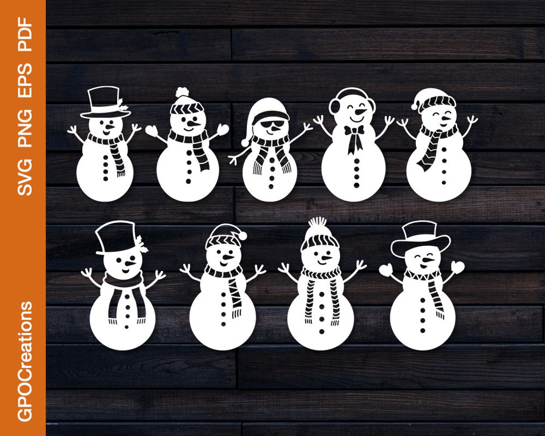 Snowman SVG Bundle, Snowman Clipart, Let It Snow Snowman SVG, Snowman ...