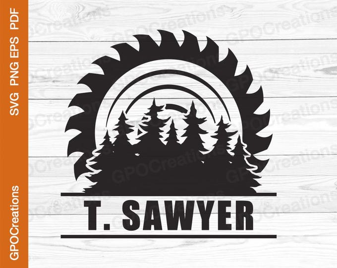 Saw Blade Svg, Forest Svg, Saw Blade Trees Monogram Svg, Logger Svg ...