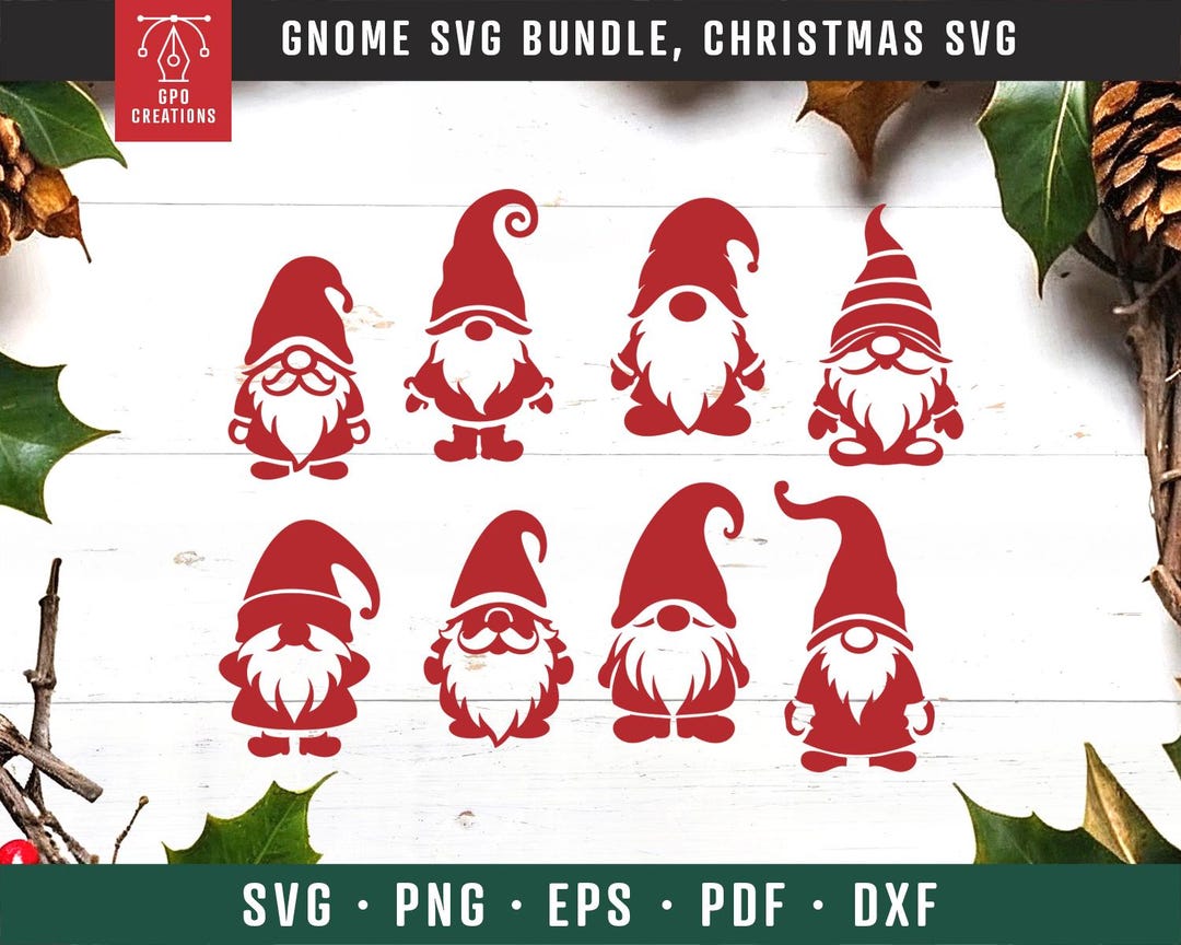 Gnome SVG Bundle, Christmas Gnomes SVG, Cute Gnomes SVG, Gnome Cut File ...