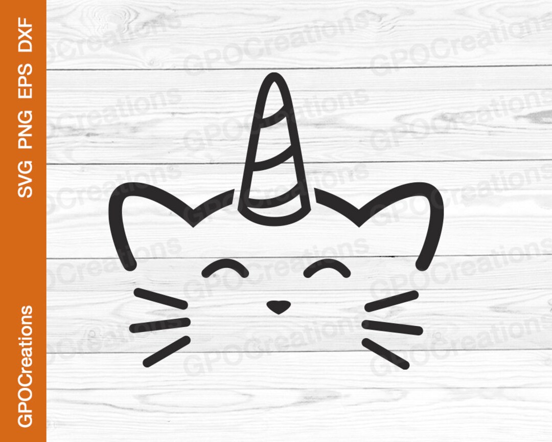 Cat Svg, Unicorn Cat Face Svg, Cat Clipart, Cat Png, Cute Cat Svg, Cute ...