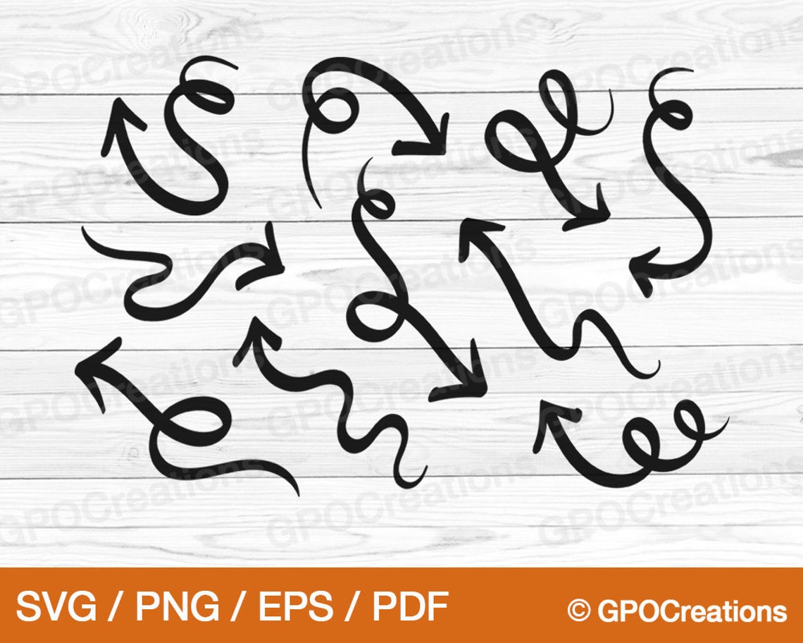 Arrow SVG Squiggly Arrows SVG Arrow Doodles SVG Hand Drawn - Etsy