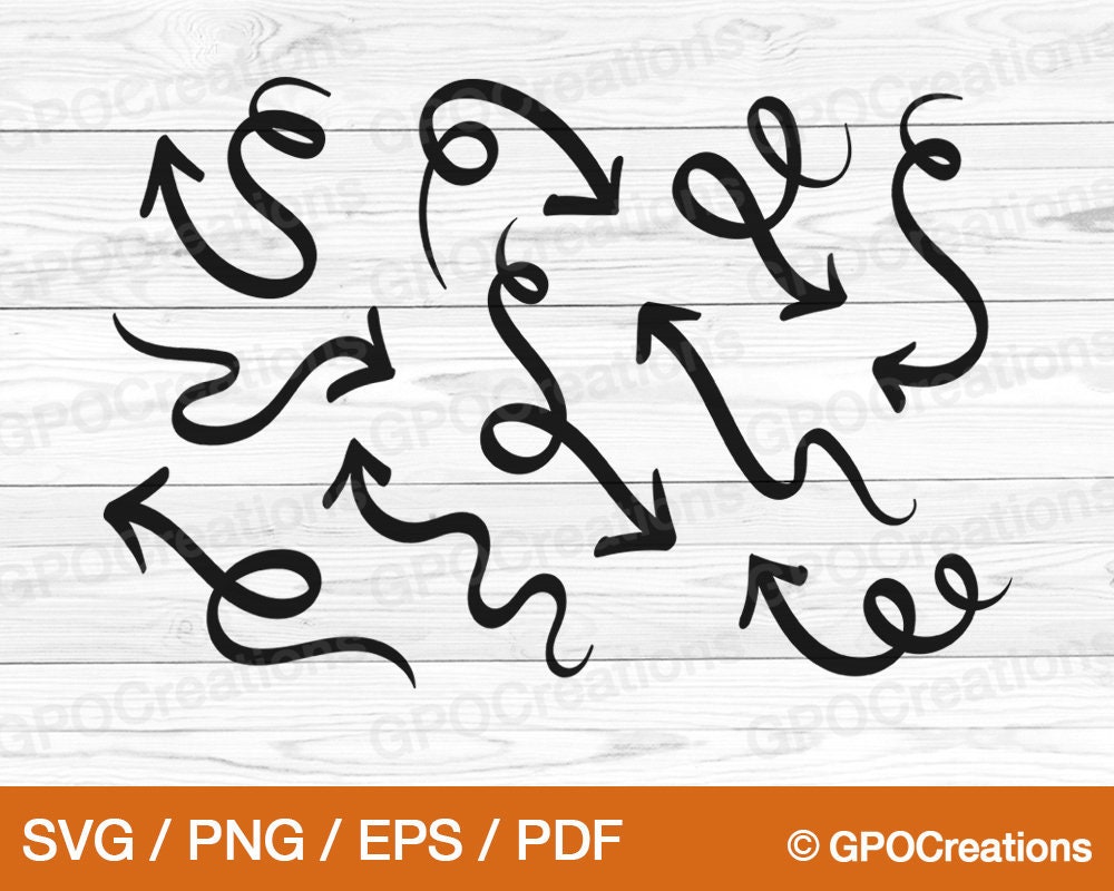 Arrow SVG Squiggly Arrows SVG Arrow Doodles SVG Hand Drawn | Etsy