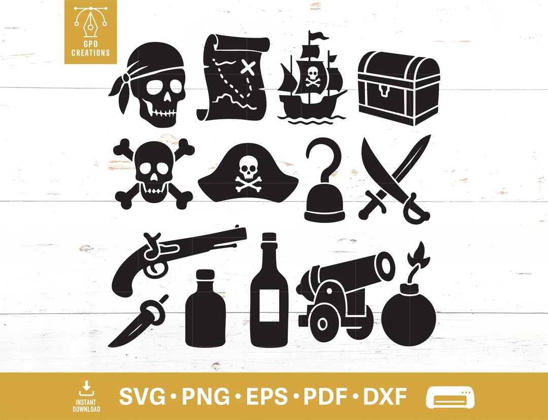 Pirate SVG Bundle, Pirates SVG, Pirate Silhouette, Pirate Cut Files ...