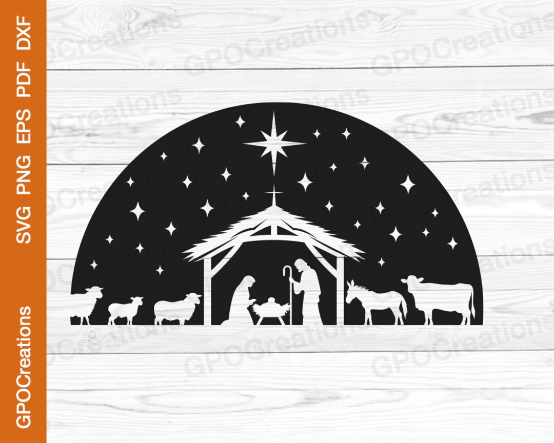 Nativity Scene SVG, Nativity SVG, Nativity Scene PNG, Nativity Scene ...