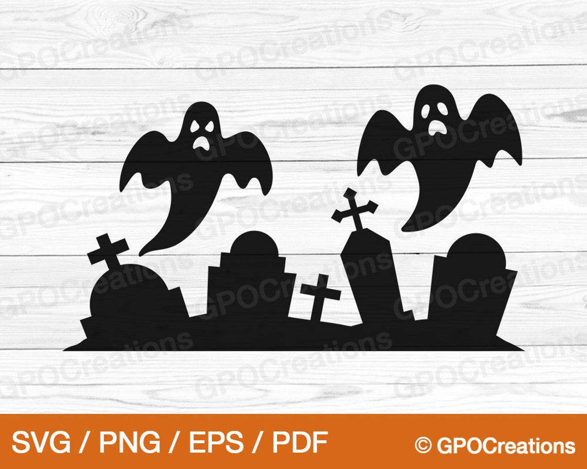 Halloween Ghosts SVG Tombstones SVG Ghost SVG Graveyard | Etsy