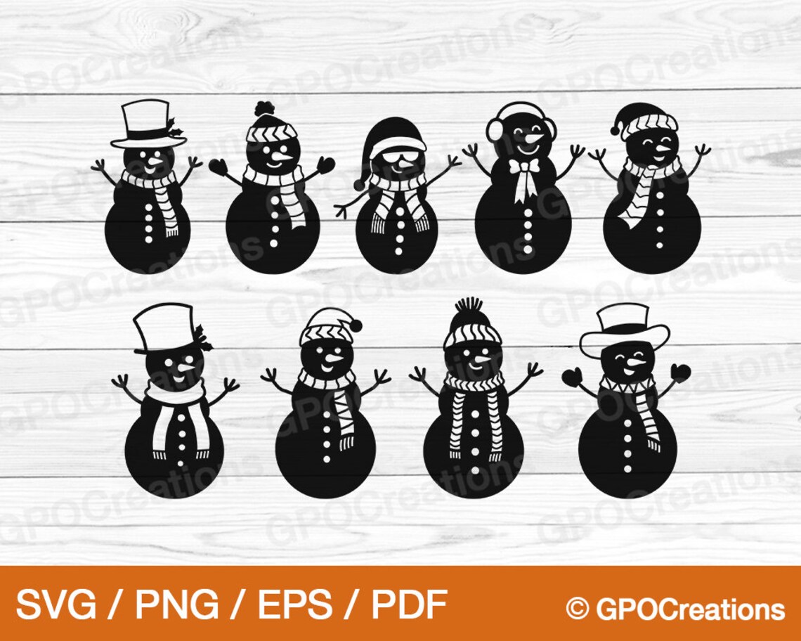 Snowman SVG Bundle Snowman Clipart Let It Snow Snowman SVG - Etsy