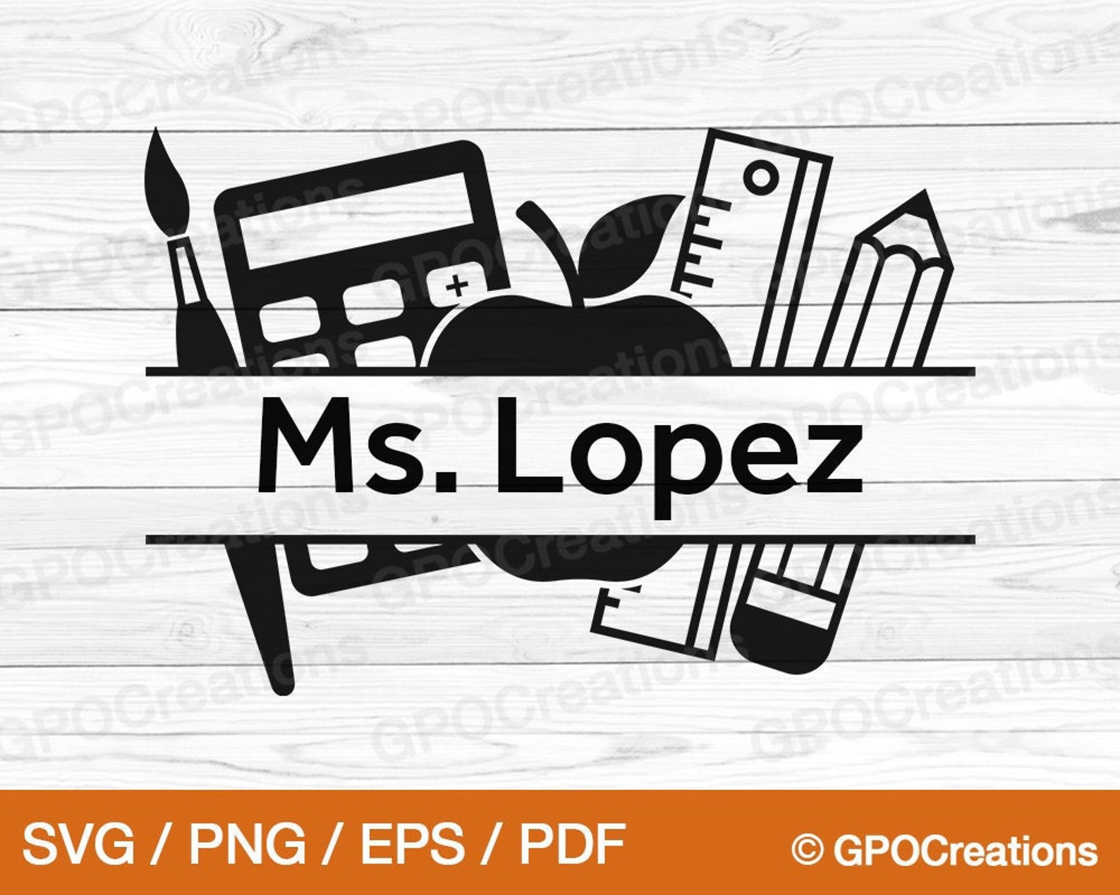 Teacher SVG Teacher Split Monogram SVG Back to School SVG | Etsy