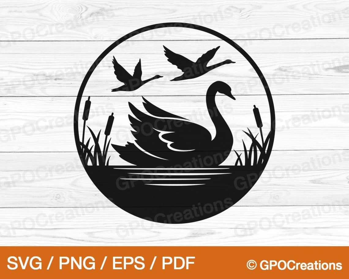 Swan SVG Swan Cut File Swan Vector Beautiful Swan SVG Swan - Etsy