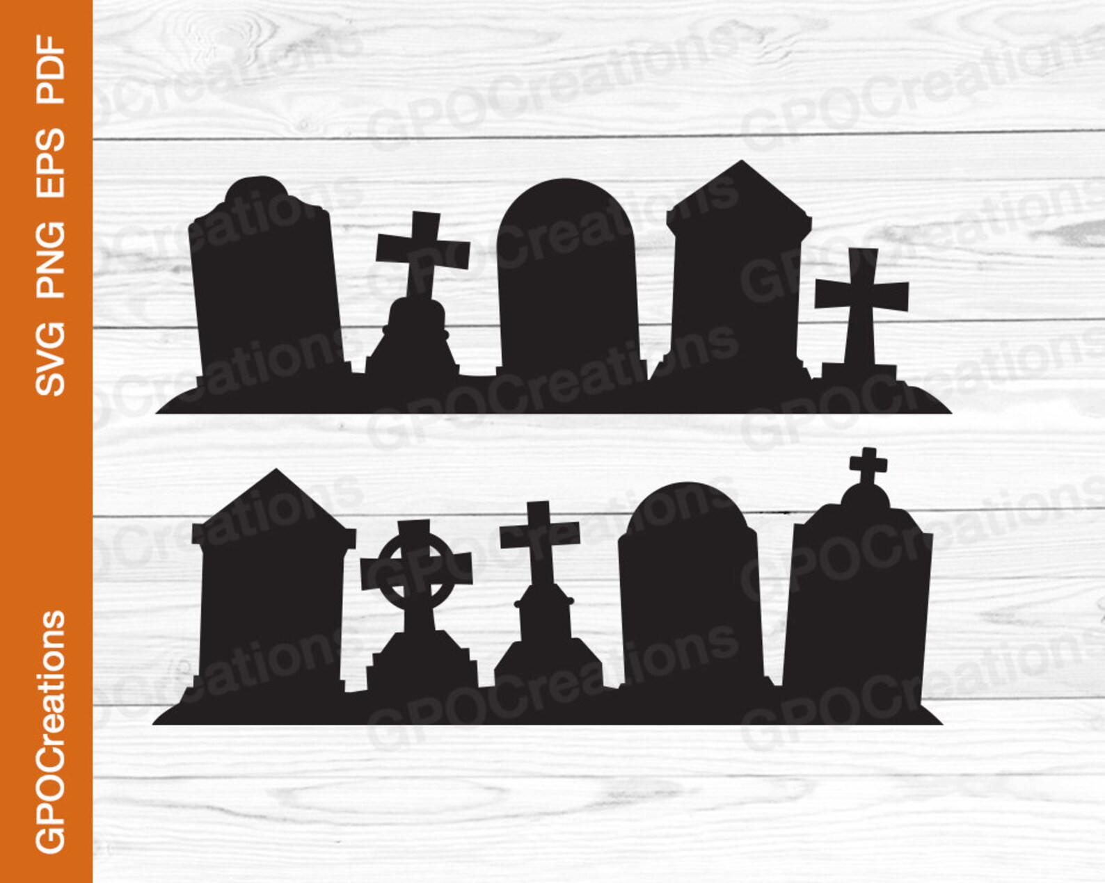 Tombstones SVG, Halloween Graveyard SVG, Graveyard SVG, Tombstones Cut ...