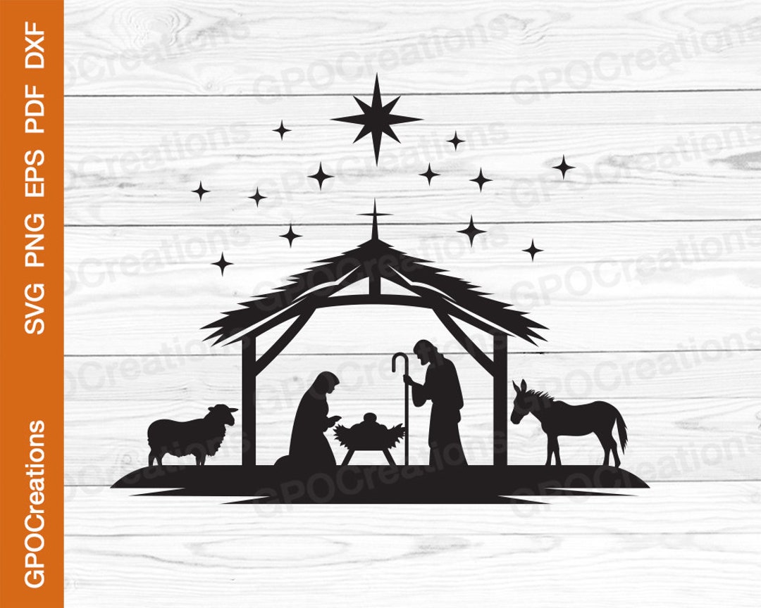 Nativity Scene SVG, Nativity SVG, Nativity Scene Clipart, Nativity ...