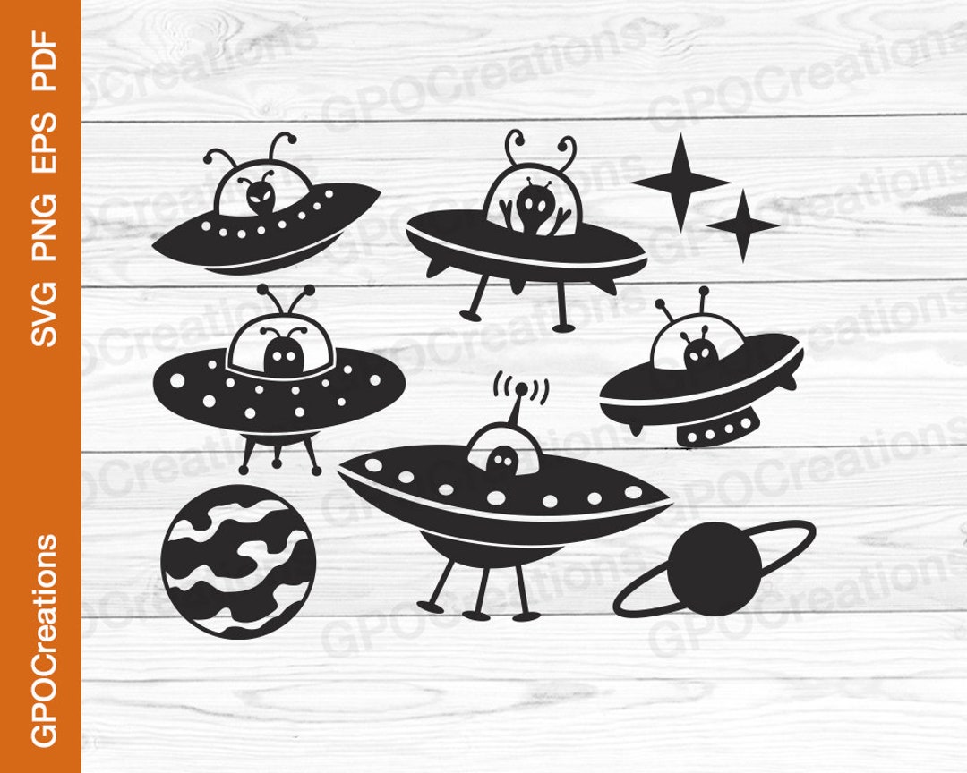 Alien SVG Bundle, Spaceship SVG, Flying Saucer Svg, UFO Svg, Space Svg ...