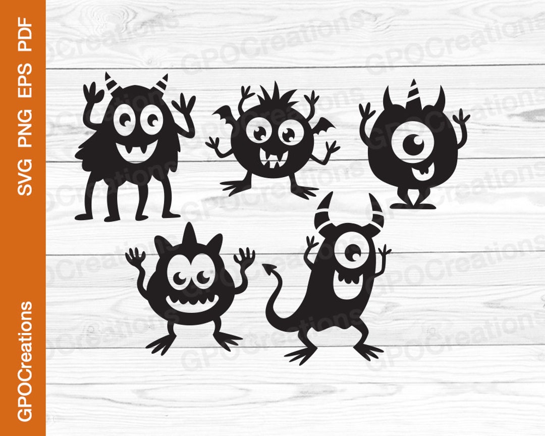 Cute Monsters SVG Kids Halloween SVG Cute Monsters Clipart - Etsy