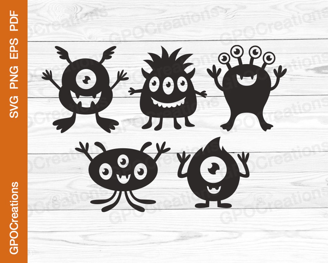 Cute Monsters SVG, Kids Halloween SVG, Cute Monsters Cut File, Monsters ...