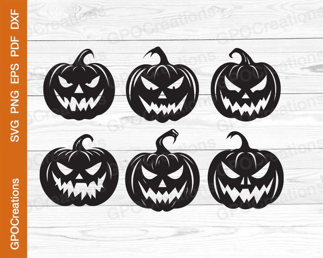 Halloween Pumpkin SVG Bundle, Jack O Lantern SVG, Pumpkin Face SVG ...