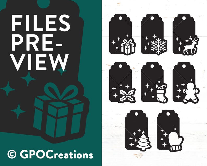 Christmas Gift Tag Templates SVG Bundle, Gift Tag SVG, Label SVG ...