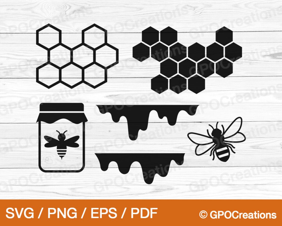 Honey SVG, Honey Bee SVG, Honeycomb SVG, Honey Cut File, Honey Drips ...