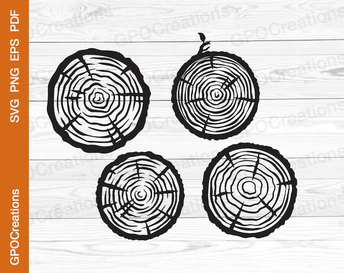 Wood Log Outline SVG Cut File | Wood Svg | Tree Log Svg | Tree Rings ...