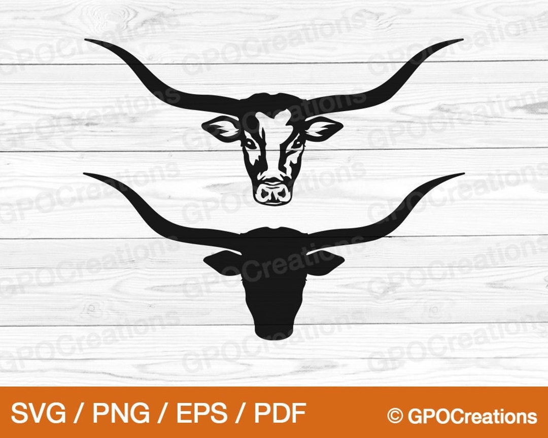 Longhorn SVG Longhorn PNG Longhorn Head SVG Texas Longhorn - Etsy UK