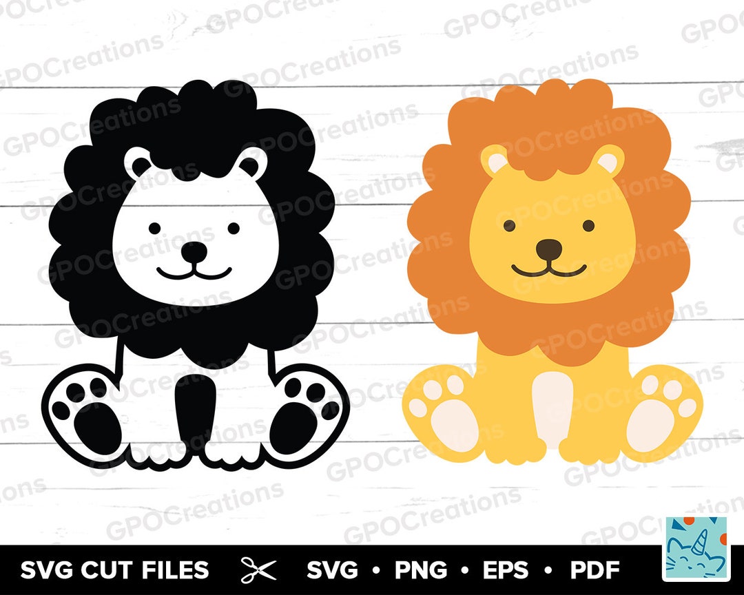 Baby Lion SVG Lion SVG Cute Baby Lion SVG Baby Lion Cut - Etsy