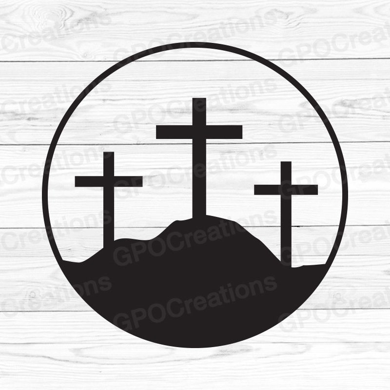 3 Crosses on a Hill Svg - Etsy