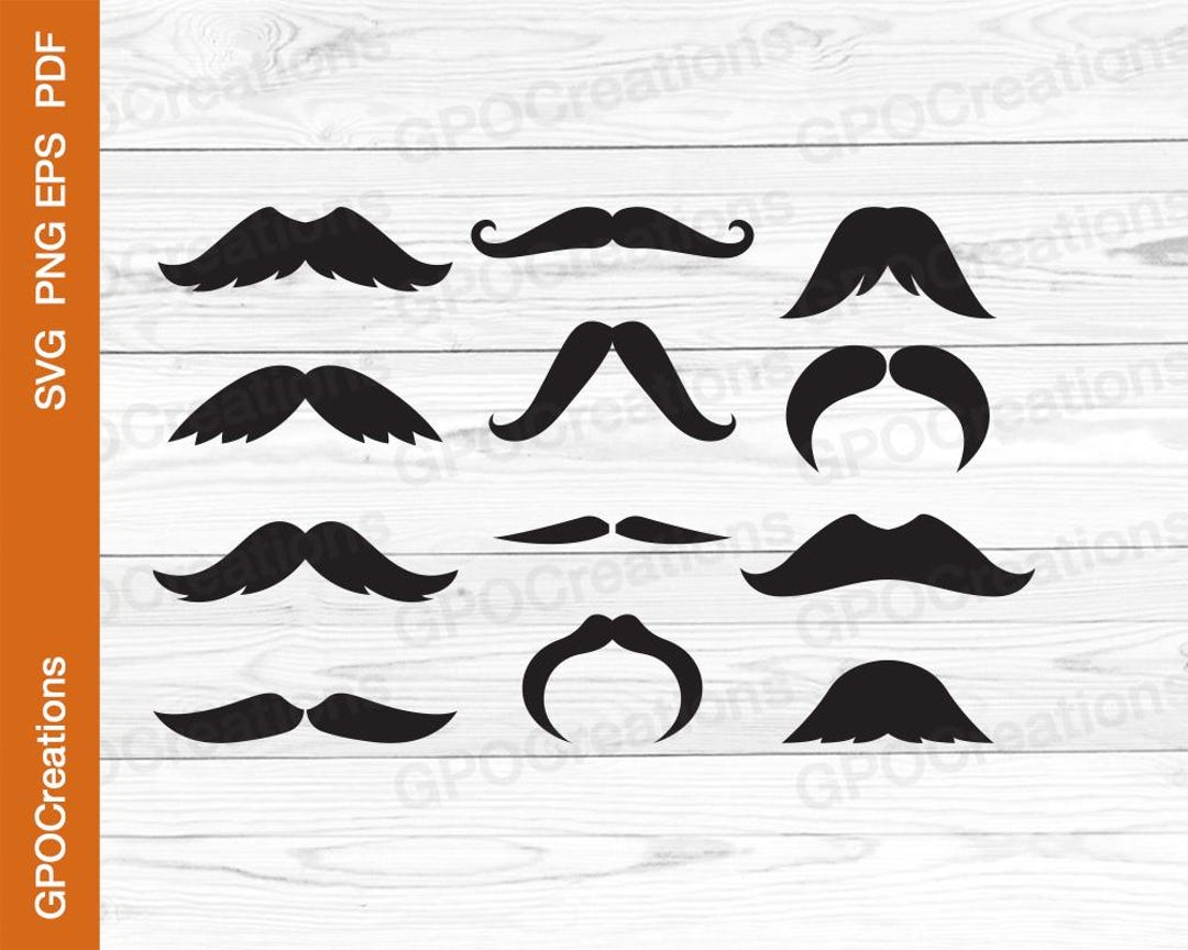 Bigote SVG, Bigote SVG, Paquete de bigote SVG, Vector de bigote ...