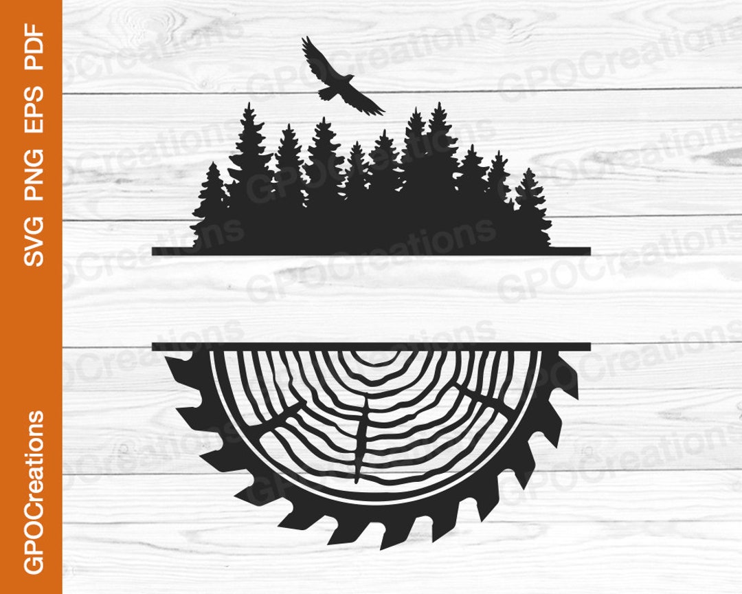 Saw Blade SVG, Saw Blade Split Frame SVG, Tree Trunk Slice Monogram SVG ...