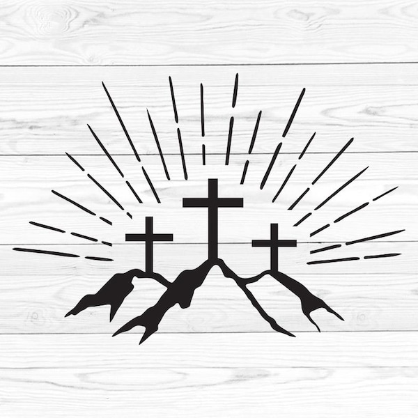 3 Crosses on a Hill Svg - Etsy