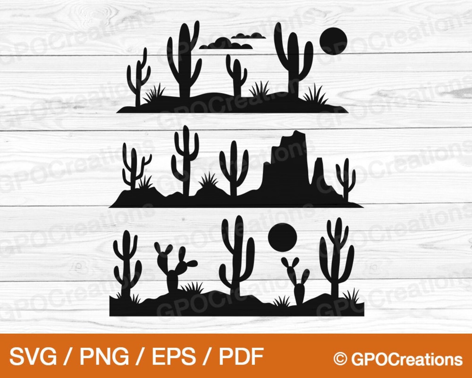 Desert Scene SVG Cactus SVG Desert Landscape SVG Desert - Etsy