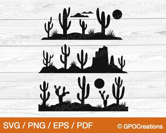 Desert Scene SVG Cactus SVG Desert Landscape SVG Desert - Etsy UK