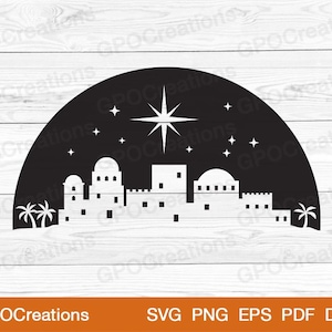 Bethlehem SVG, Christmas Star SVG, Bethlehem Silhouette, Bethlehem PNG ...
