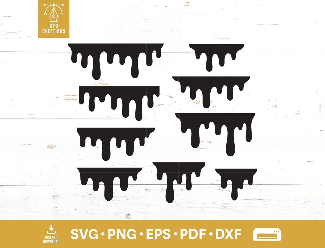 Drip SVG Bundle, Dripping SVG, Paint Drip SVG, Dripping Borders Svg ...