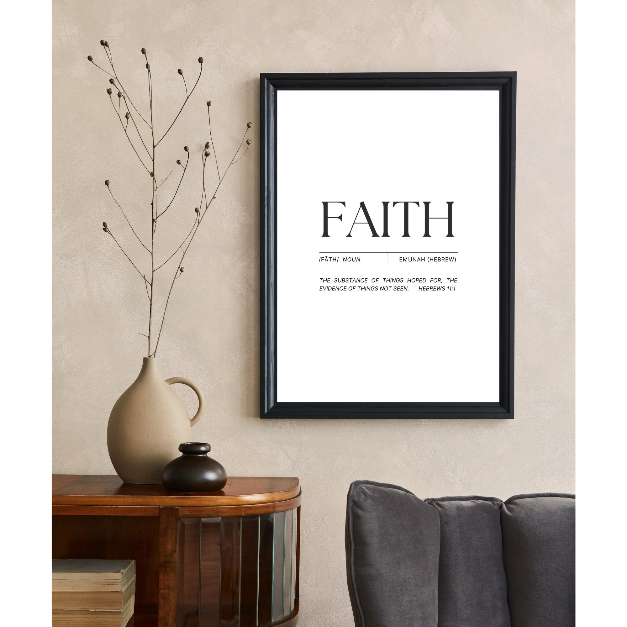 Minimalist Faith Definition Print Wall Art Hebrews 11:1 - Etsy