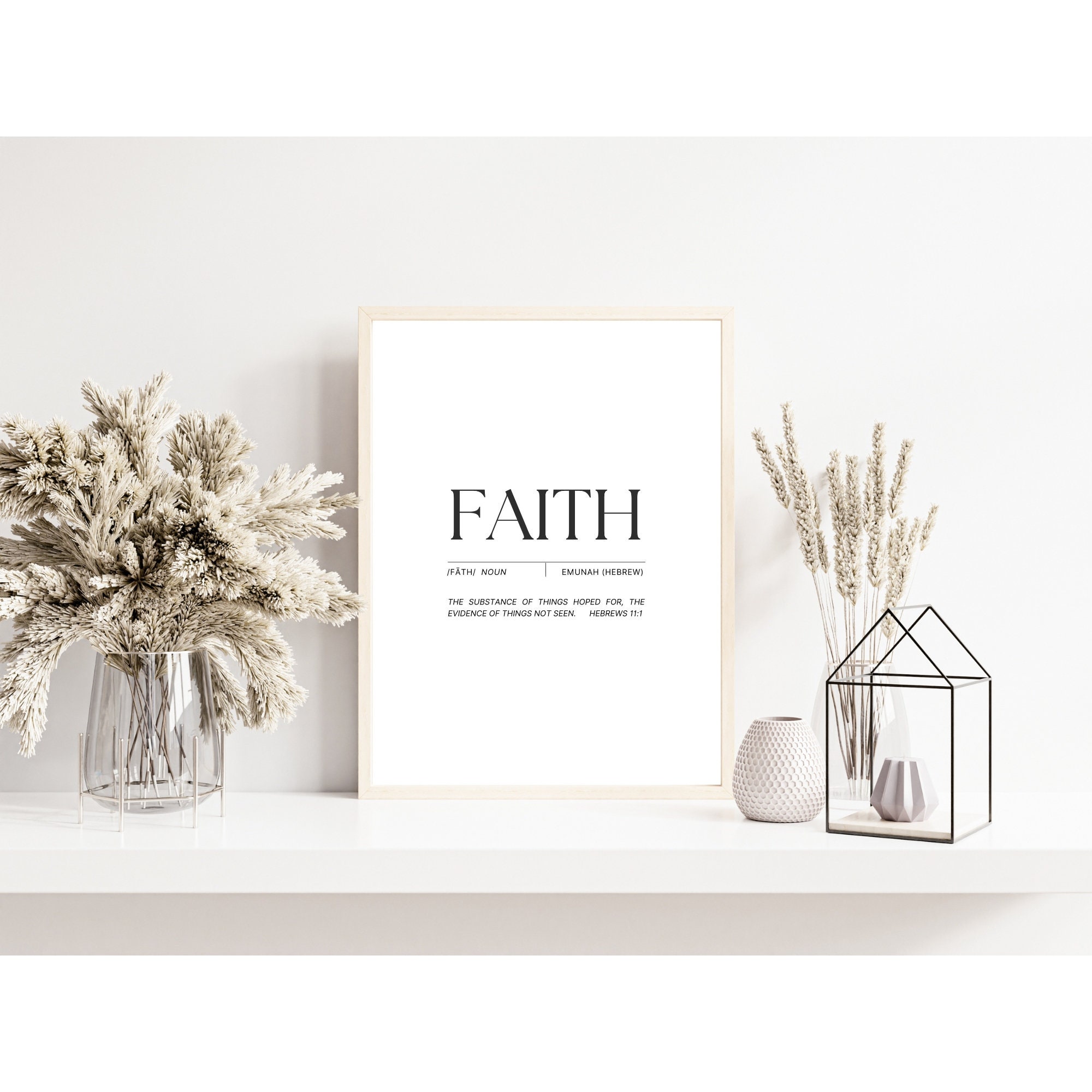 Minimalist Faith Definition Print Wall Art Hebrews 11:1 - Etsy