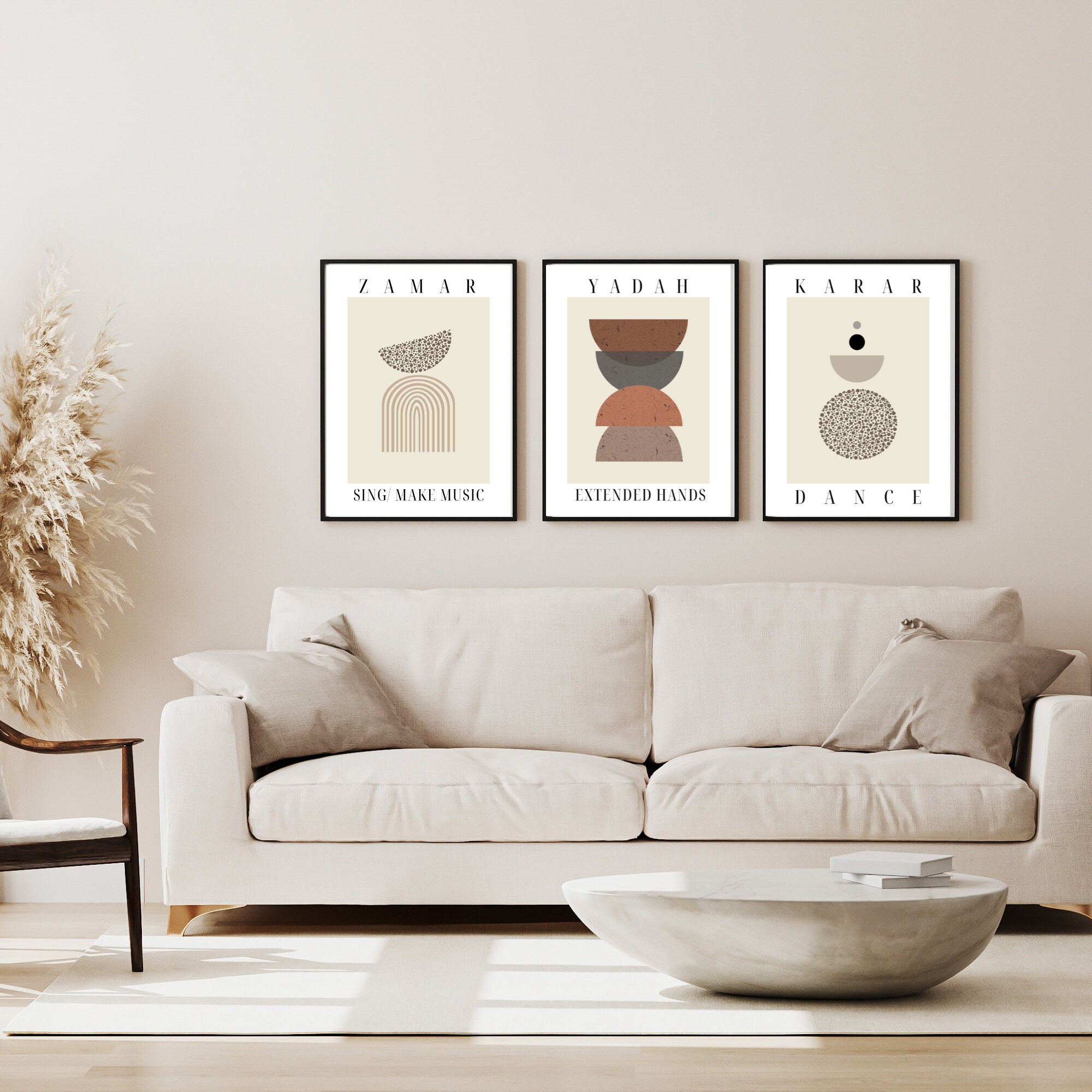 Modern Boho Christian Wall Art Bundle Hebrew Names for Praise 7 Wall ...