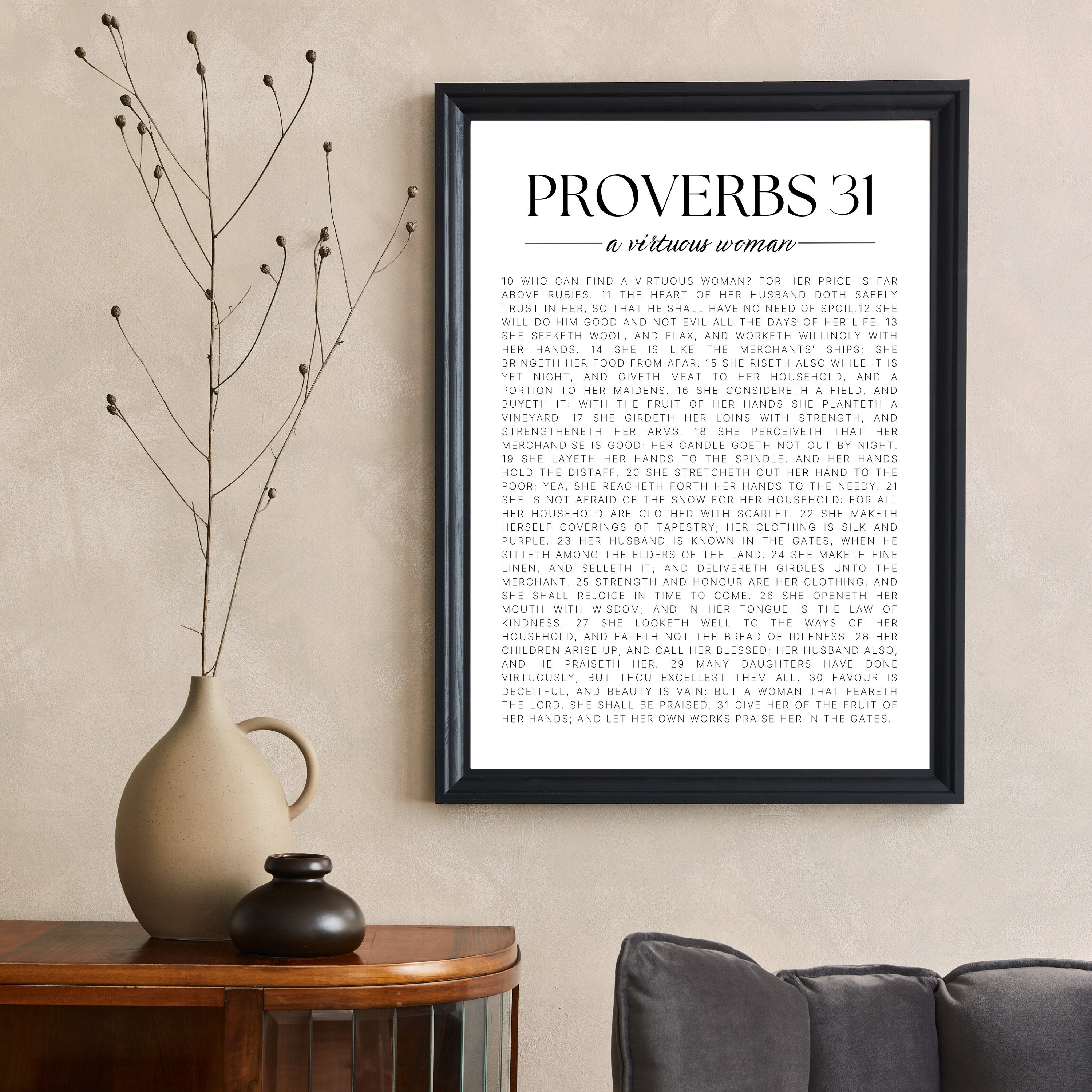 Proverbs 31 Wall Art A Virtuous Woman Scripture Print - Etsy