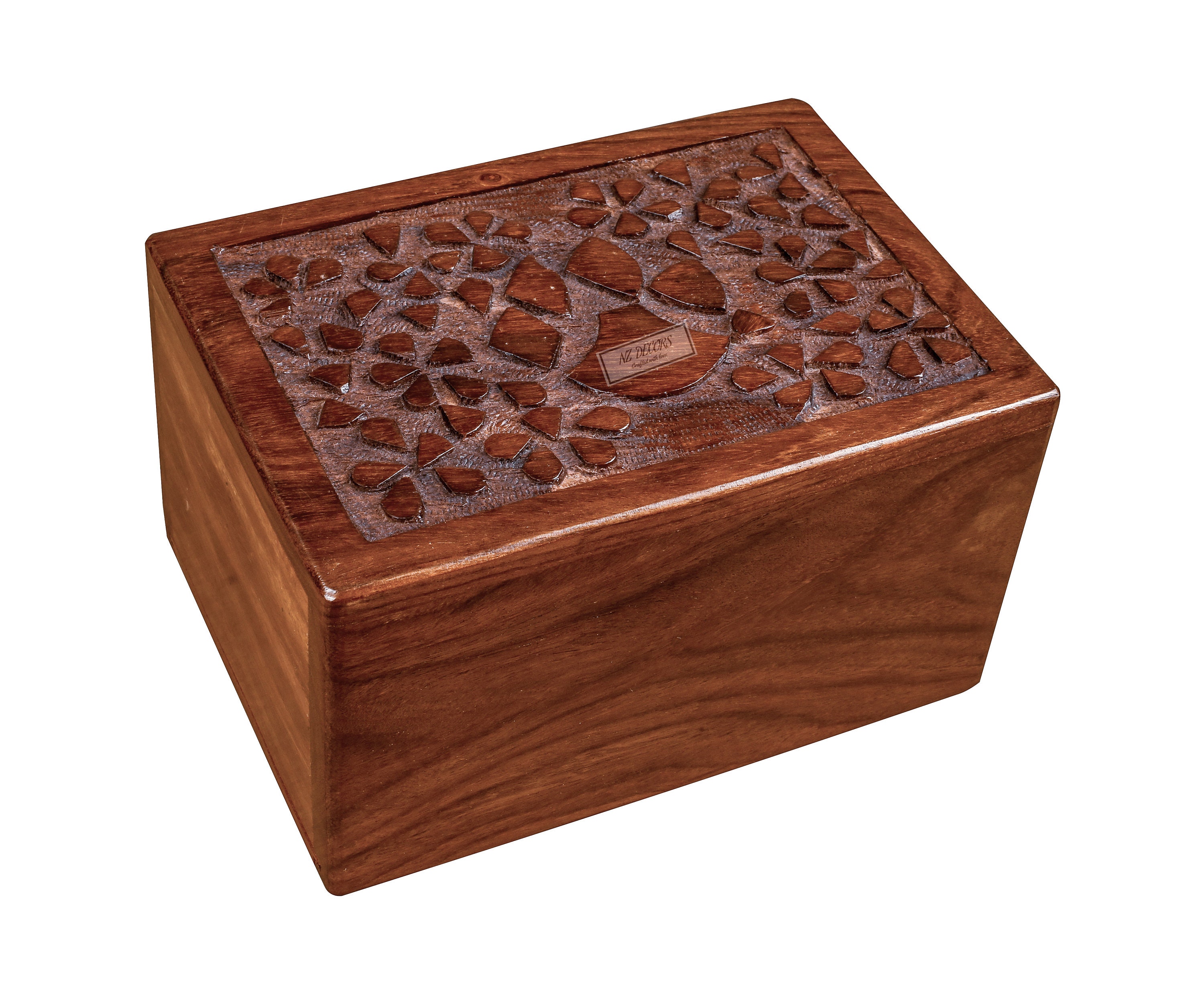 Solid Rosewood Engraved Urn Wooden Cremation Urn for Human Ashes Wooden ...