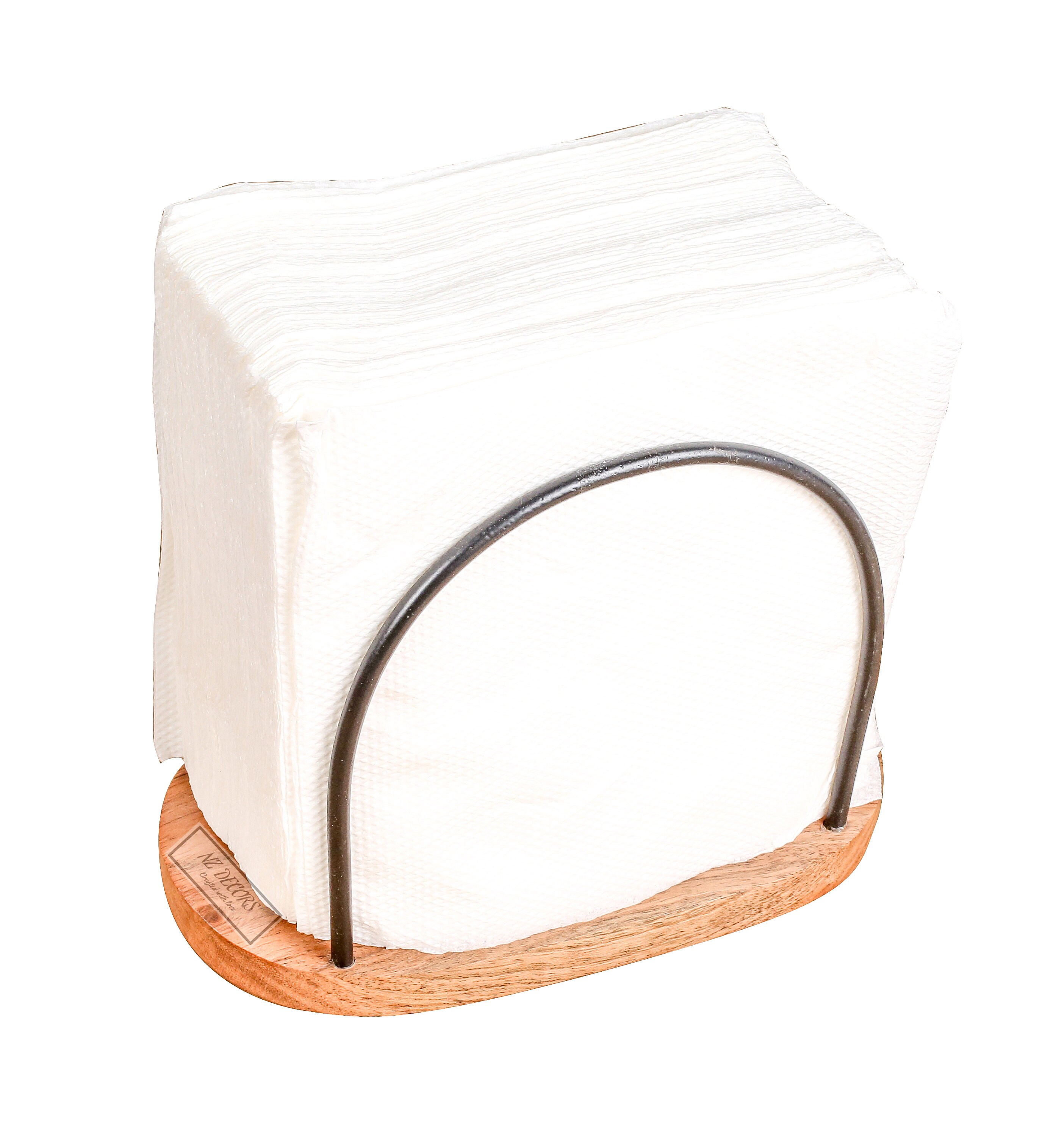 Handcrafted Acacia Wood & Iron Tissue Holder NZ DECORS - Etsy