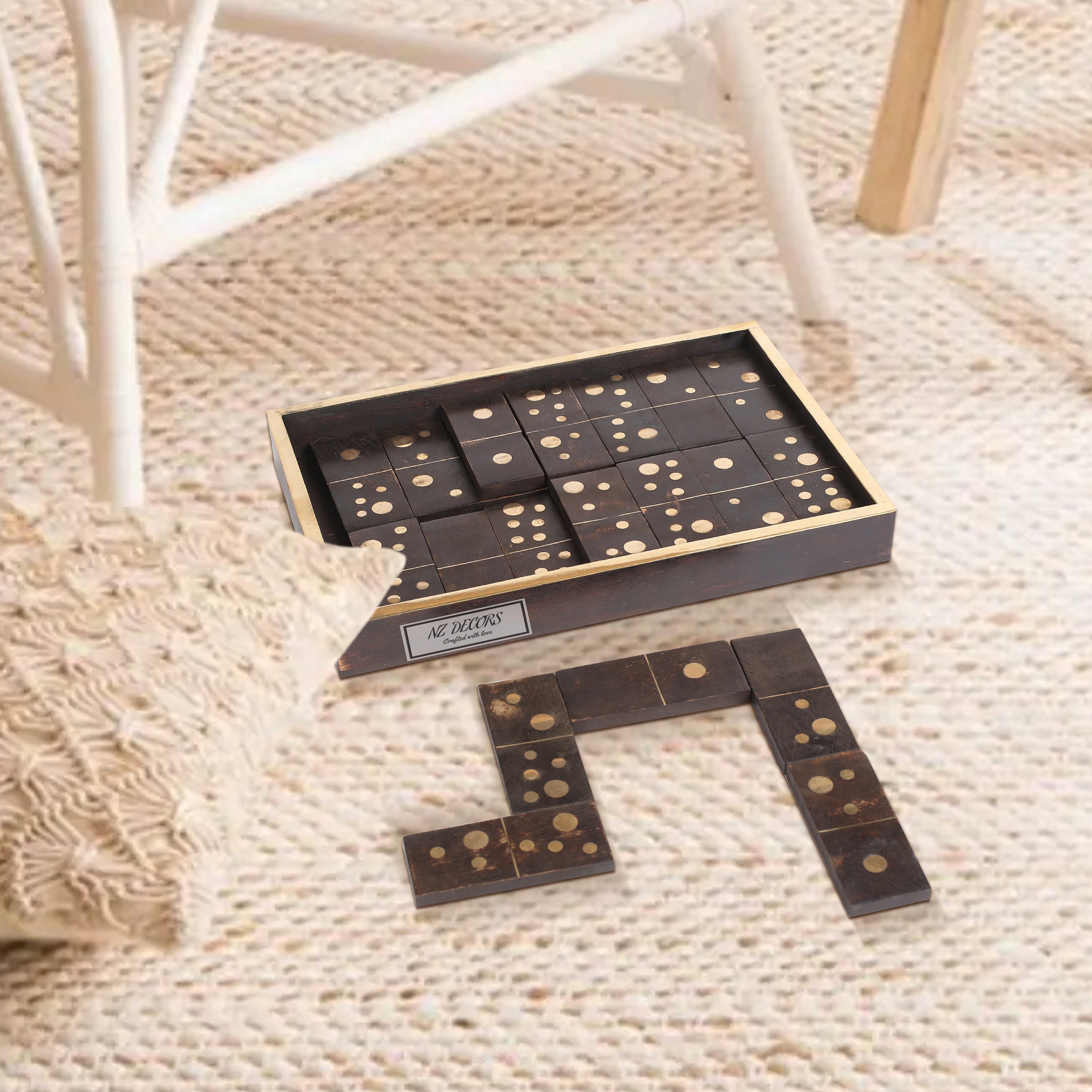 Beautiful Domino Wooden Storage Box | Domino Puzzle Game Box | Antique ...