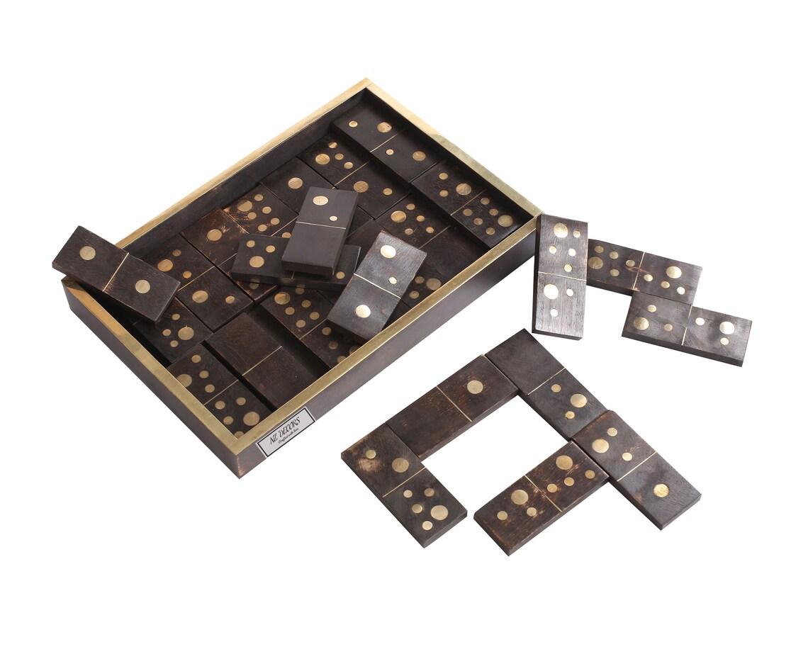 Beautiful Domino Wooden Storage Box | Domino Puzzle Game Box | Antique ...