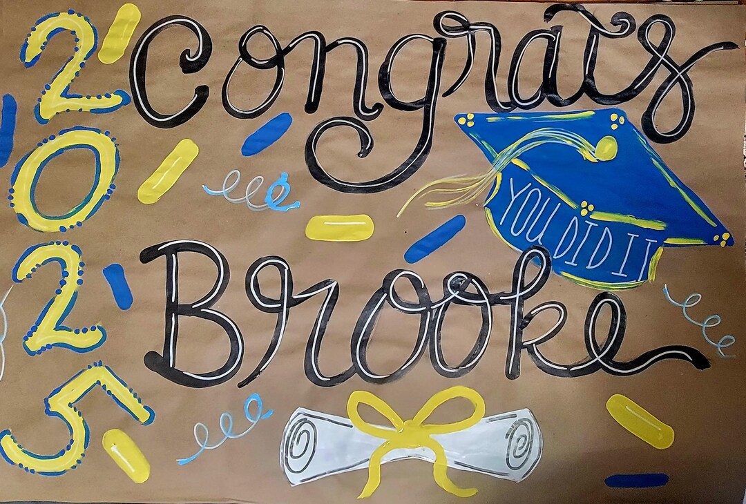 Hand Painted Graduation Banner Sign - Etsy
