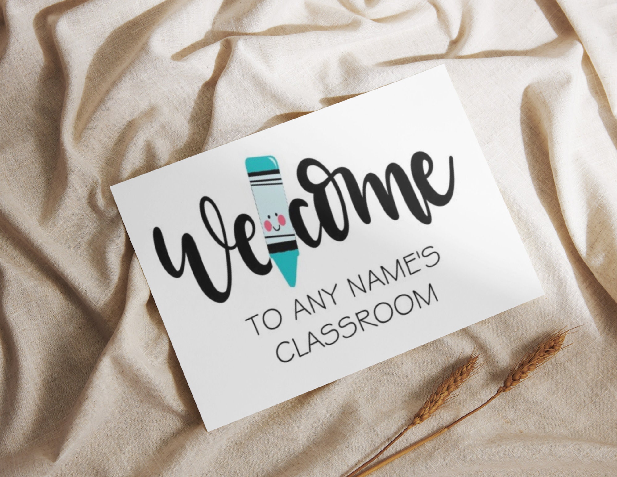 Crayon Classroom Sign Welcome - Etsy