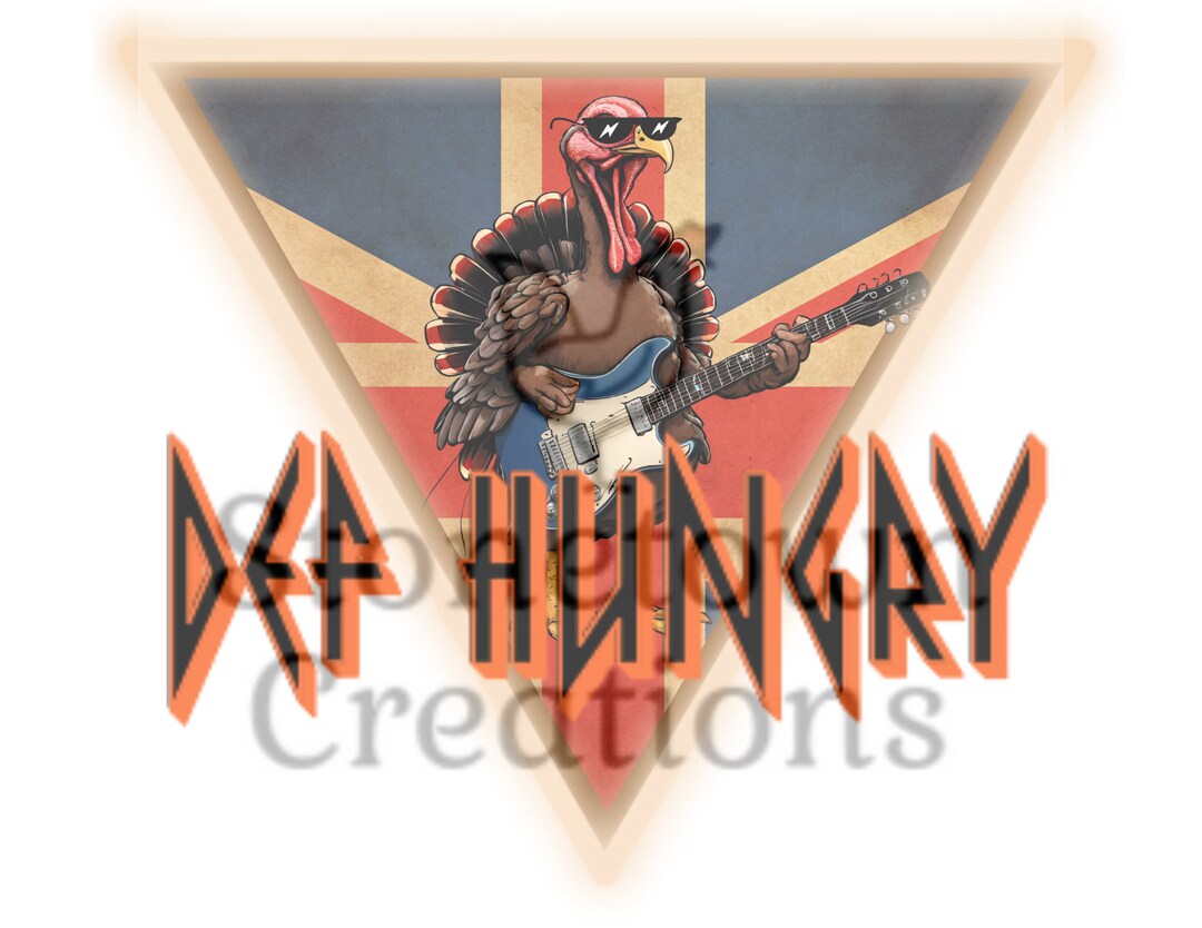 Def Hungry Def Leppard 80's Genx Rock and Roll Turkey Guitar Funny ...