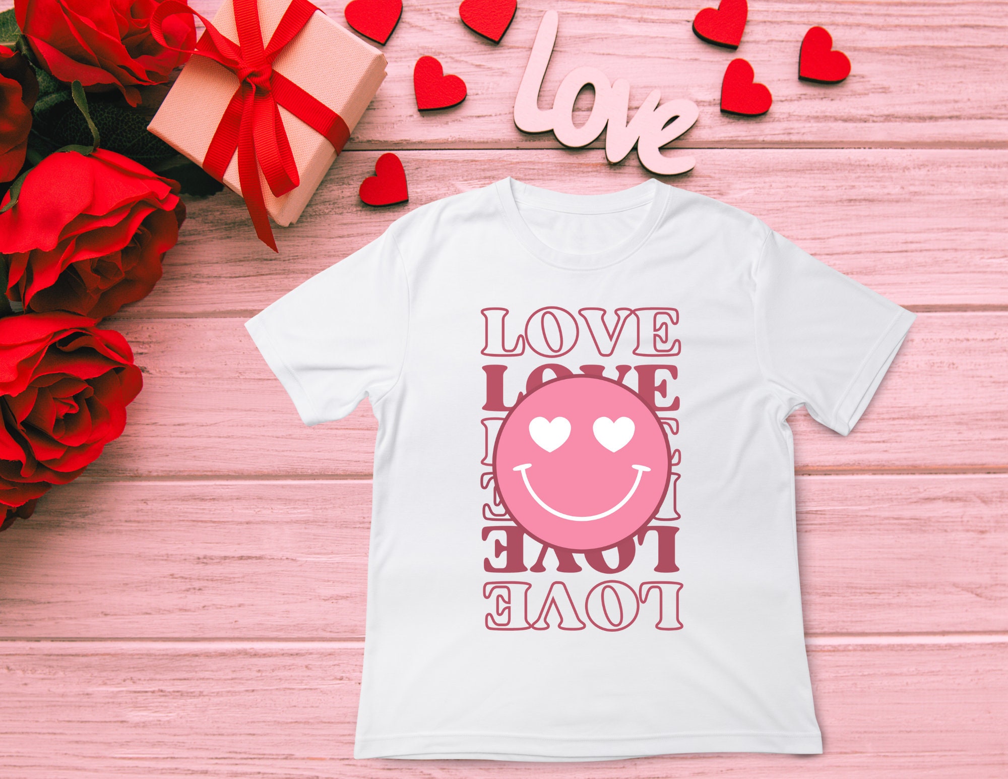 Retro Smiley Heart Eye Smiley Face Love Valentine's Day PNG SVG Digital ...