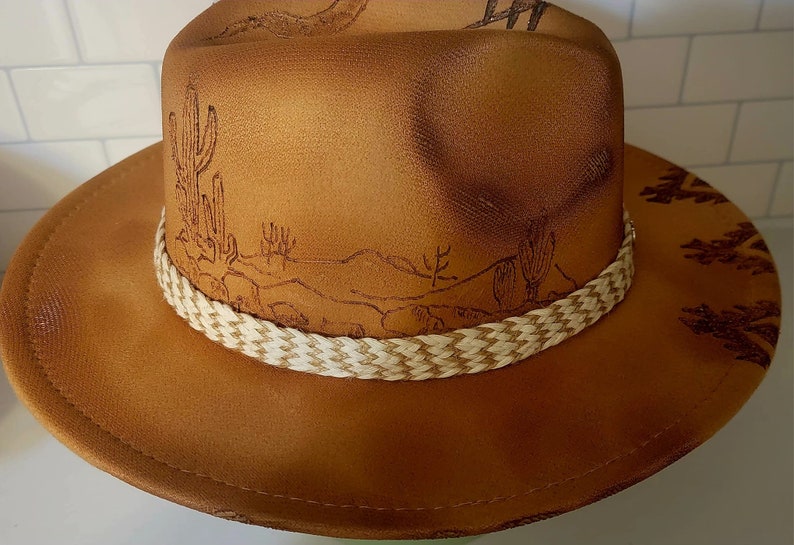 Wandering Out West Hand Burned Fedora Concert Rodeo Cowboy Hat - Etsy