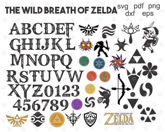 The wild breath of Zelda alphabet svg. The wild breath of | Etsy